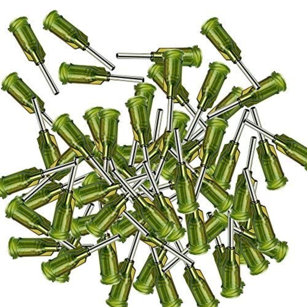 100pcs Nozzle Luer Lock Plastic Green 14 Ga Blunt Tip Dispensing ...