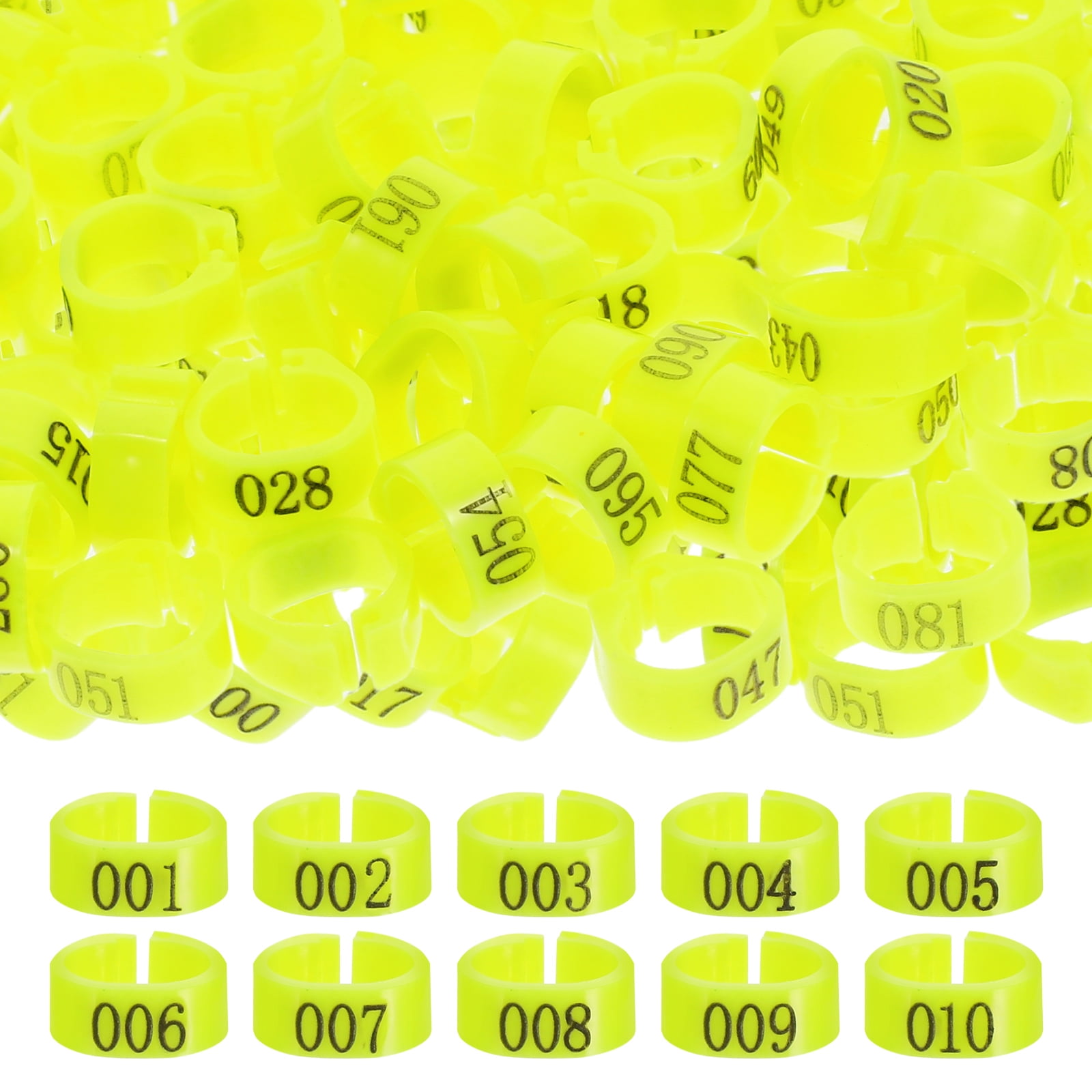 100pcs Numbered Bird Leg Bands Pigeon Identification Rings Poultry Foot ...