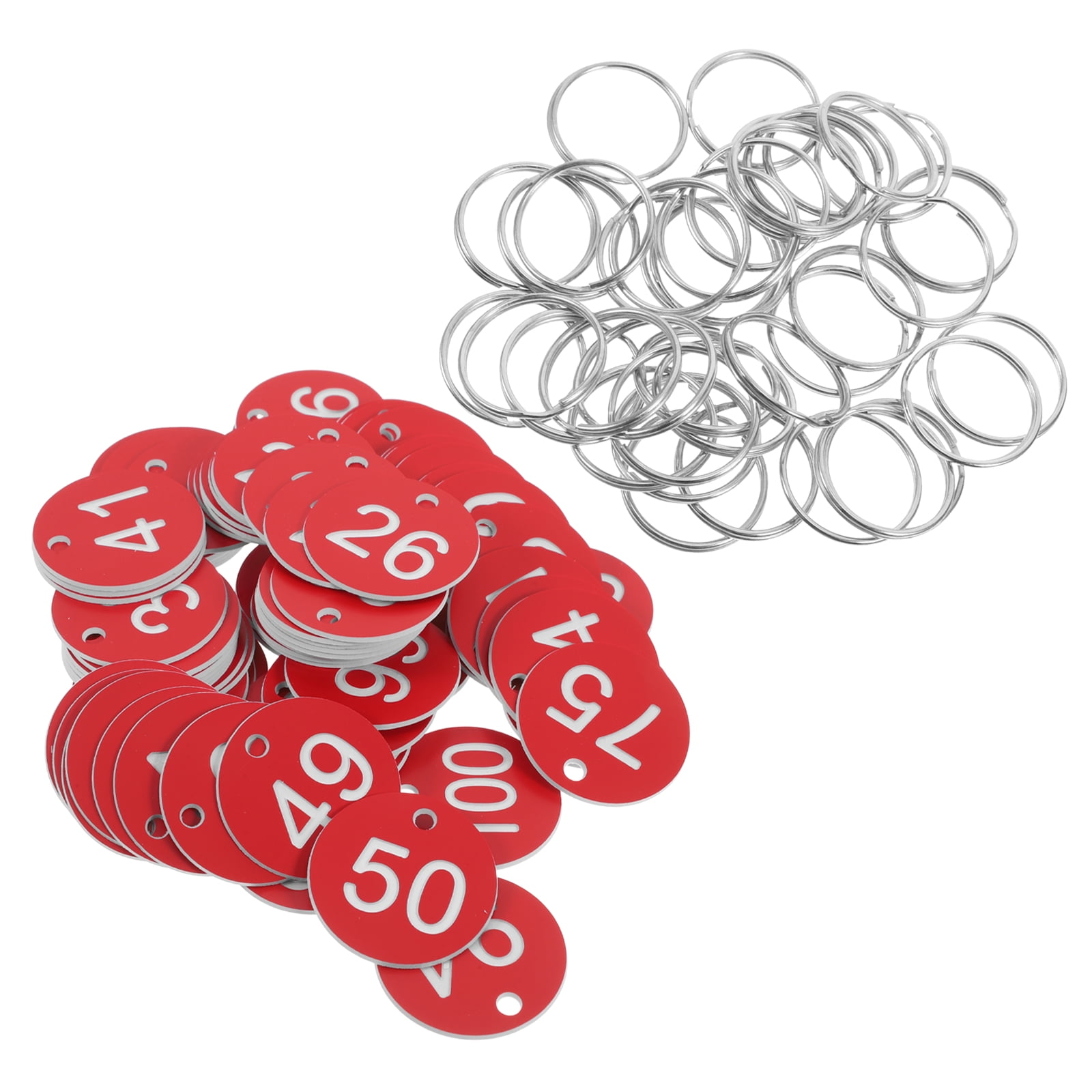 100pcs Numbered Plastic Id Tags Convenient Number Tag Round Number ...