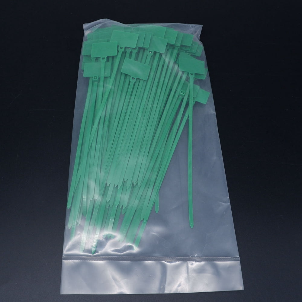 100pcs Nylon Cable Tie Tags Plastic Loop Self Locking Cable Ties Network Fixing Tape Markers ...
