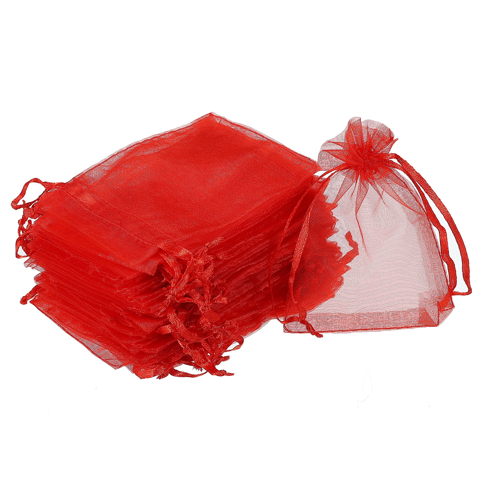 100pcs Organza Bags 3x4 Inch Drawstring Favor Pouches Sheer Mesh Bag ...