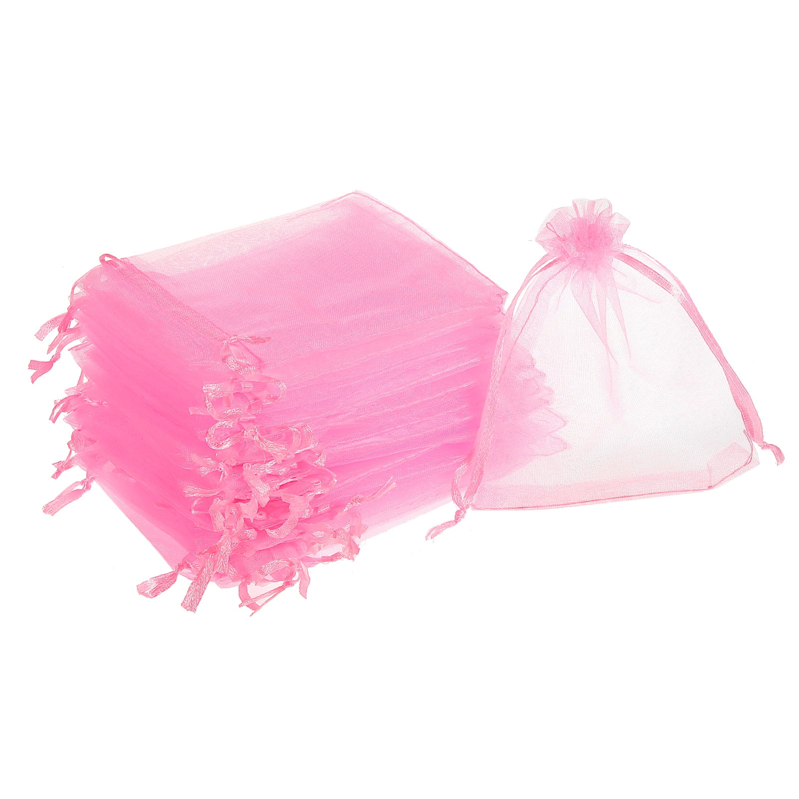 Uxcell 100pcs Organza Bags 4x5 Inch Drawstring Favor Pouches Sheer Mesh ...