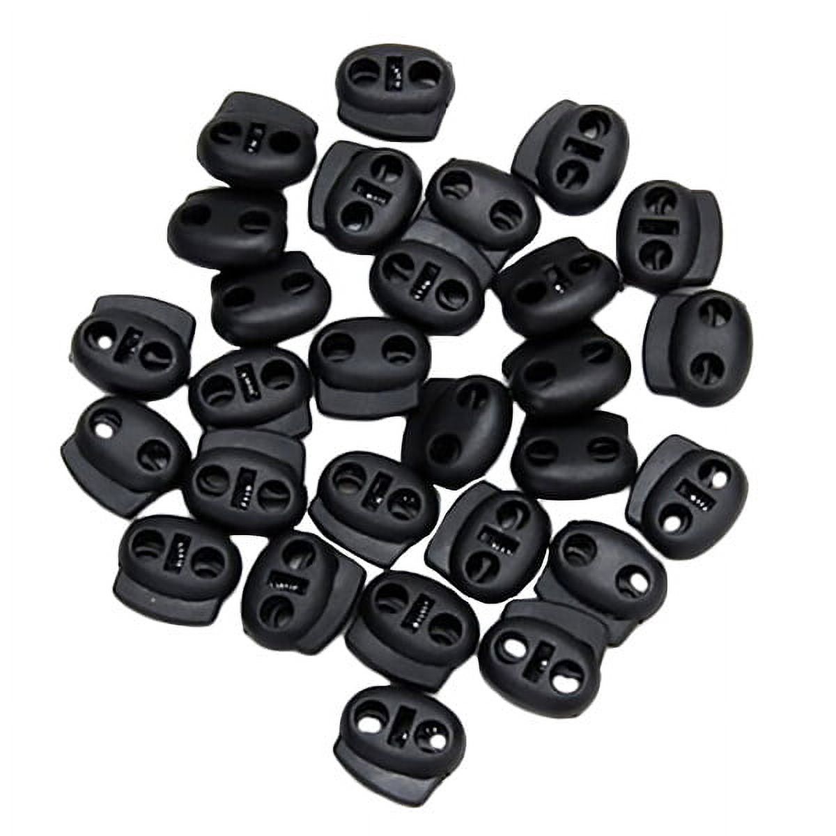 100pcs Oval DIY Spring Fastener Cord Lock Toggle Stopper Buttons (Black ...