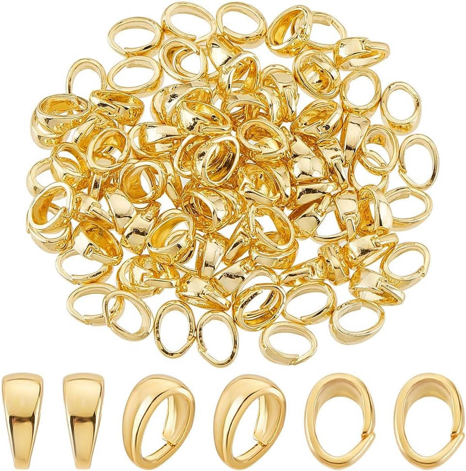 100pcs Oval Pinch Bail for Jewelry Making Brass Pendant Clasp ...
