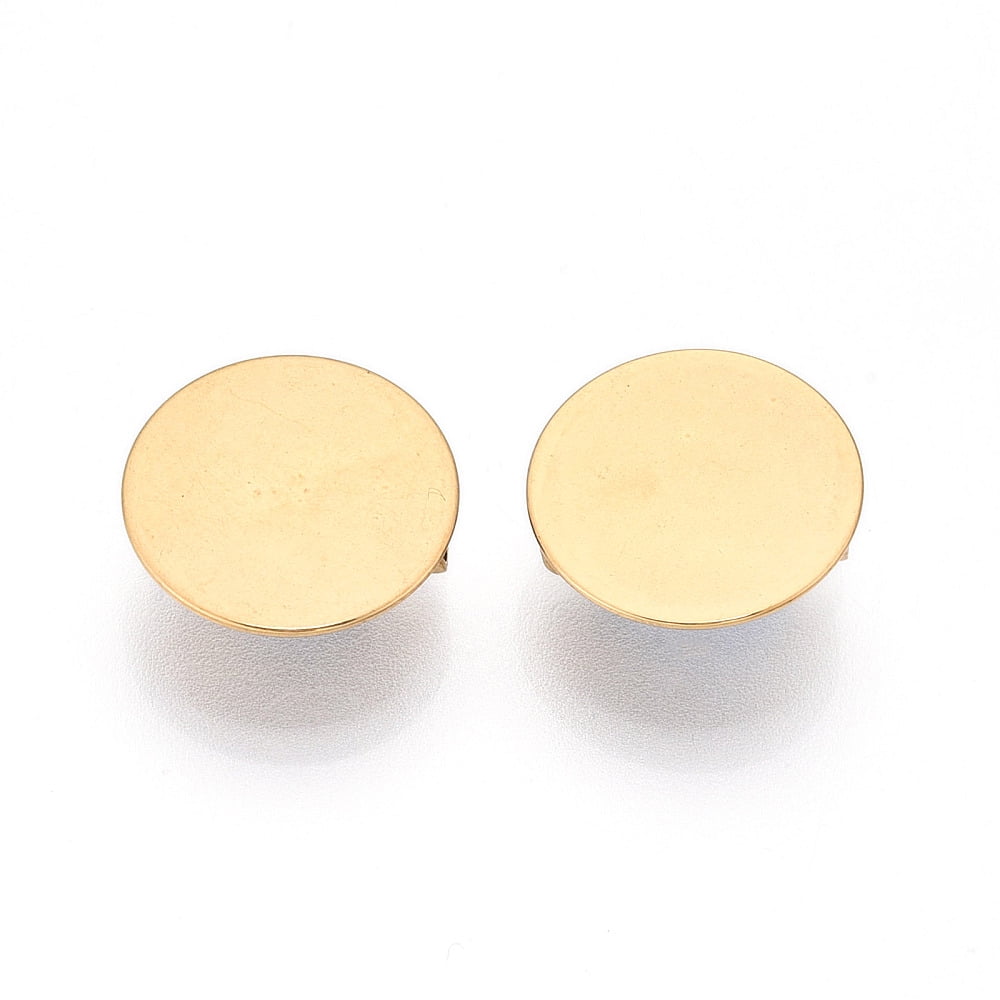 100pcs PVD Vacuum Plating 304 Stainless Steel Brooch Cabochon Settings ...