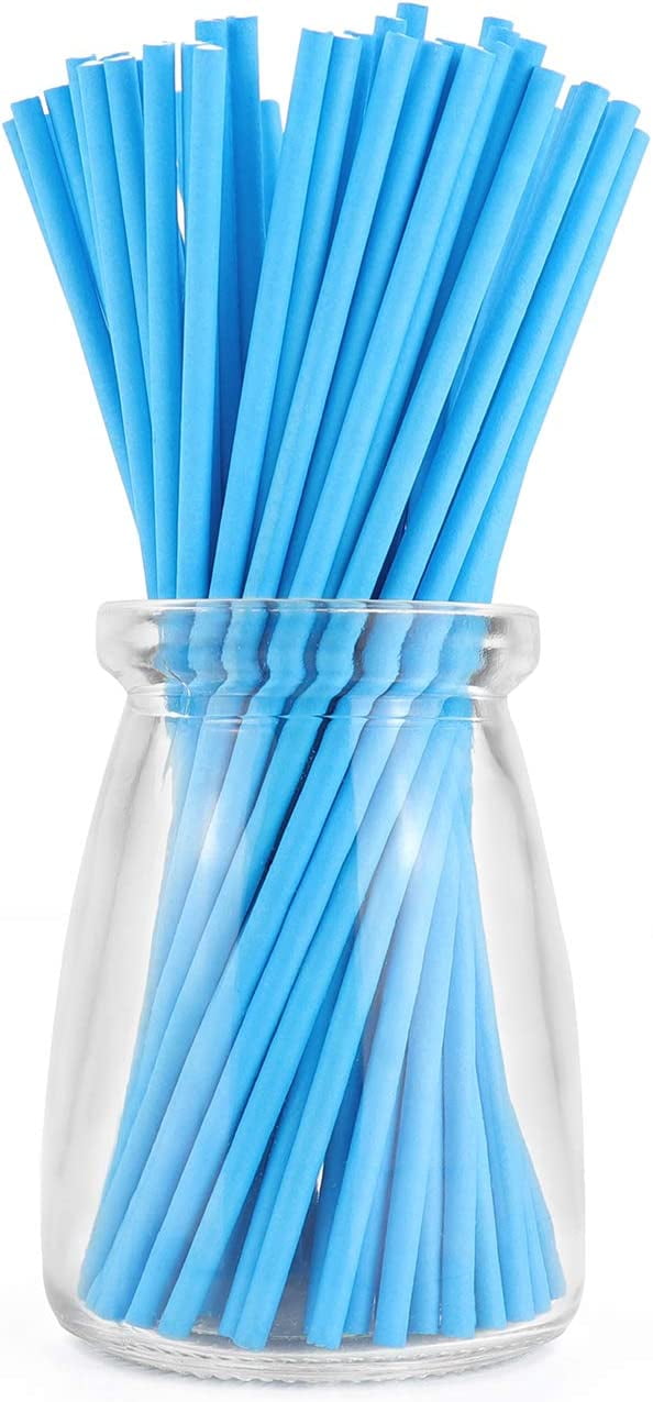 100pcs Paper Lollipop Sucker Sticks for Cake Pops Candy, 6-Inch by 5/32 ...