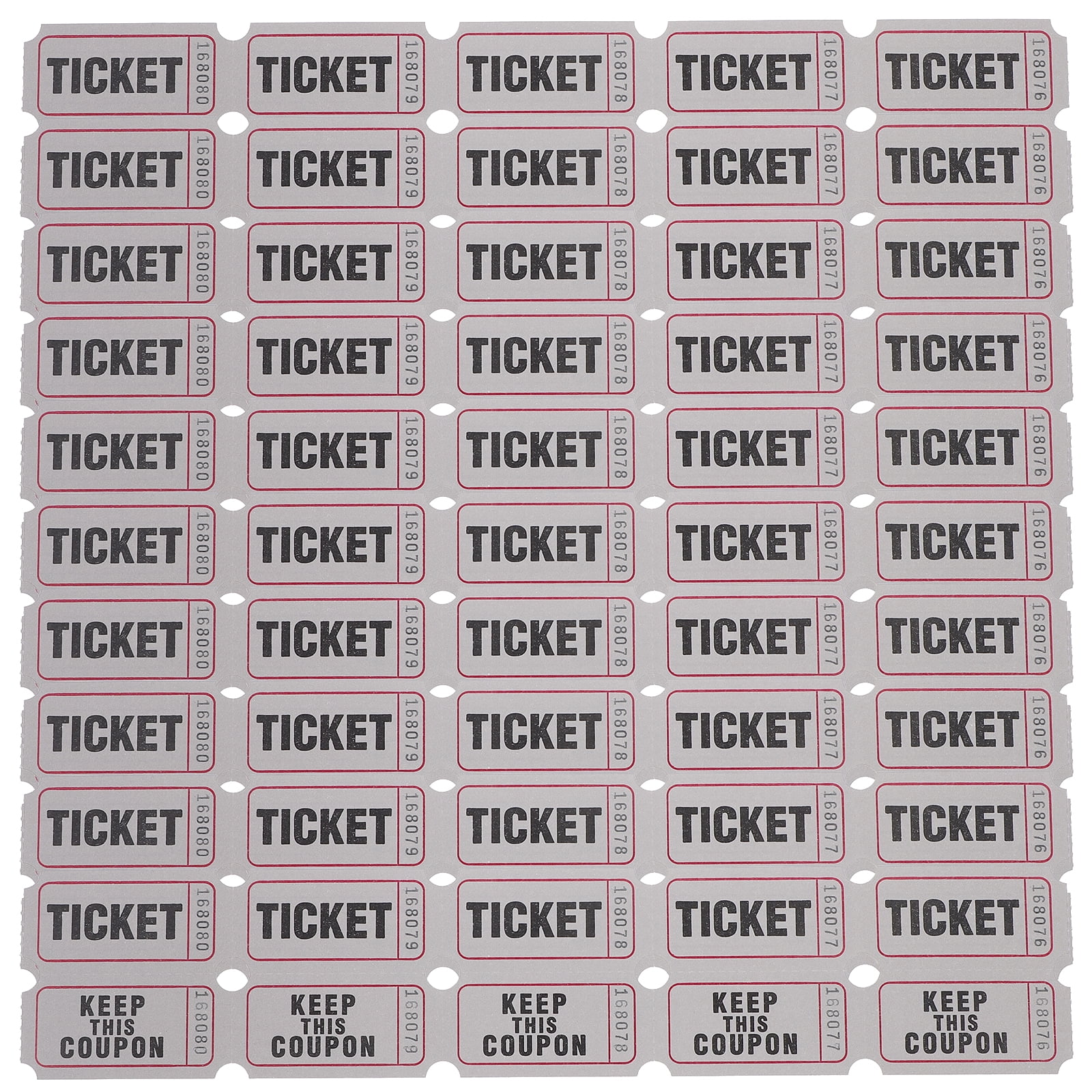 GOOHOCHY Carnival Ticket Grey Paper 100Pcs Game Participation Drawing ...