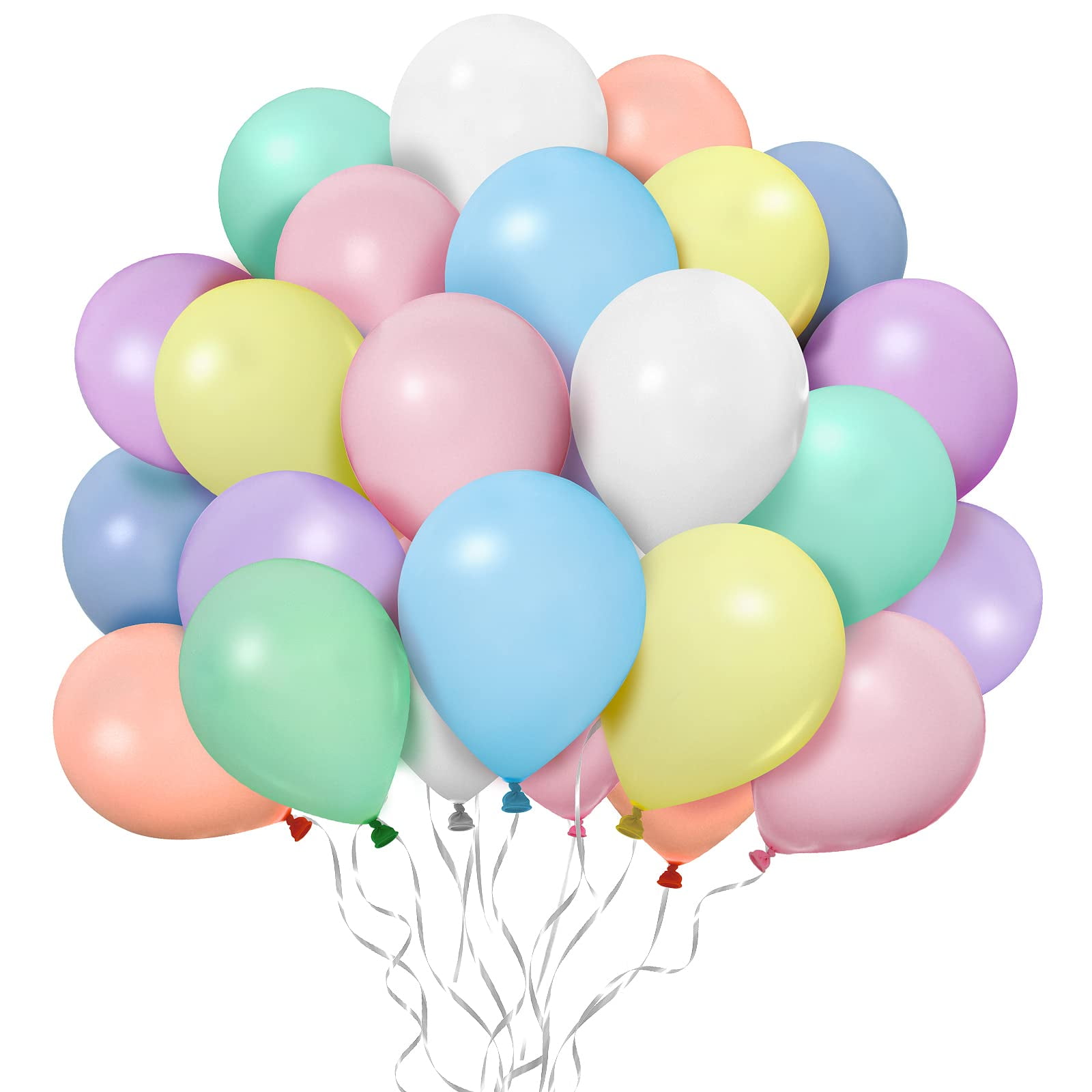 100pcs Pastel Balloons Assorted Colors 12 inch,10 Rainbow Colorful ...