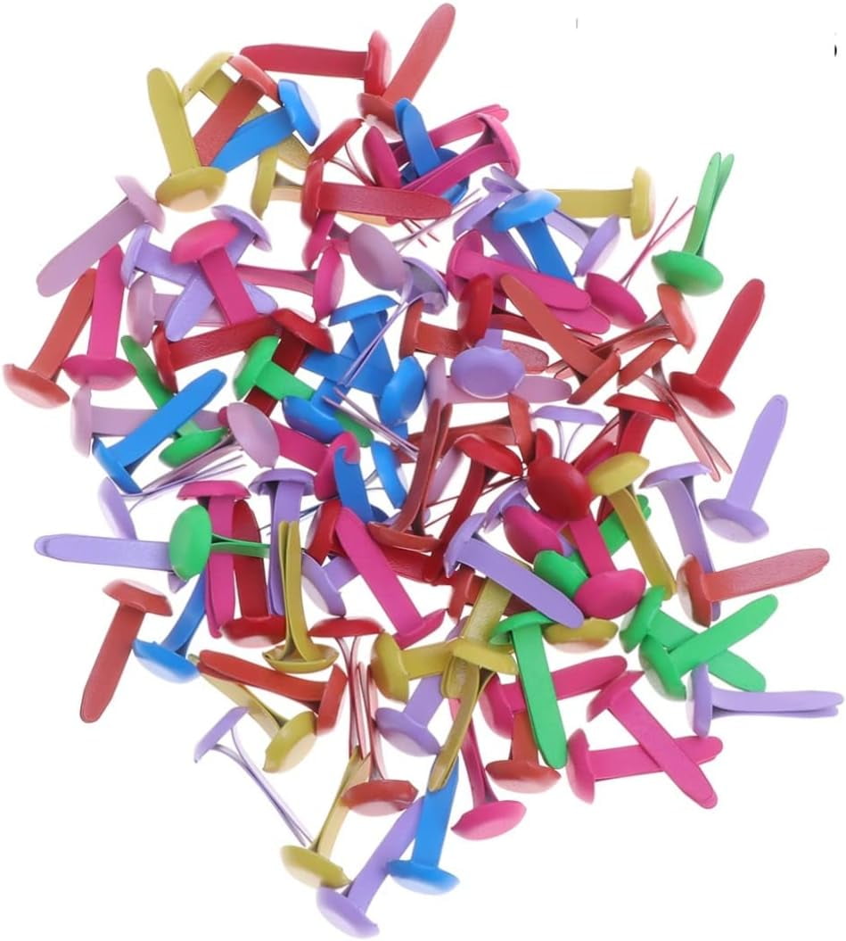 100pcs Pastel Brads Mini Brads Craft Brads Metal Mini Round ...
