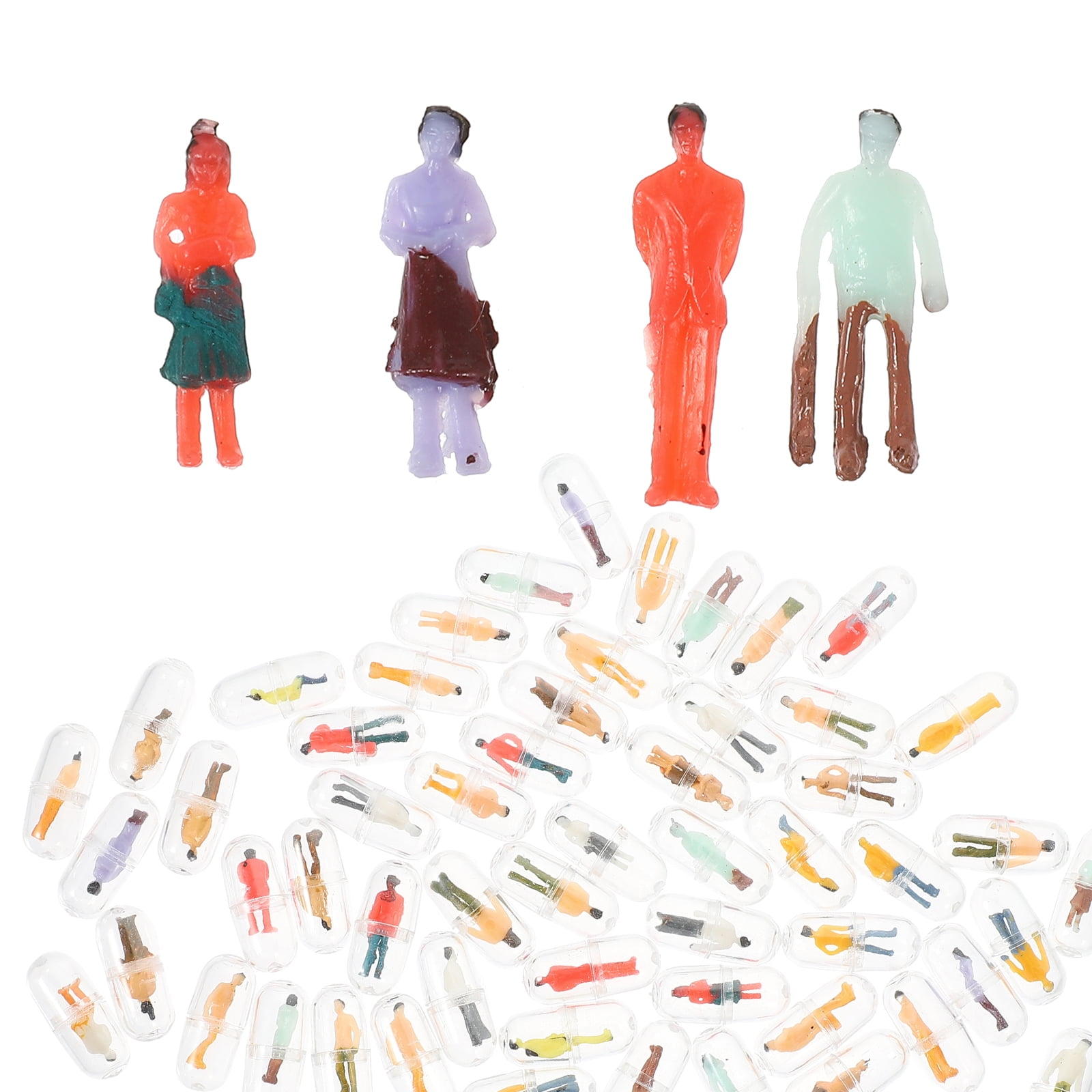 100pcs People Figurines Mini People Models Plastic Mini People Figures ...
