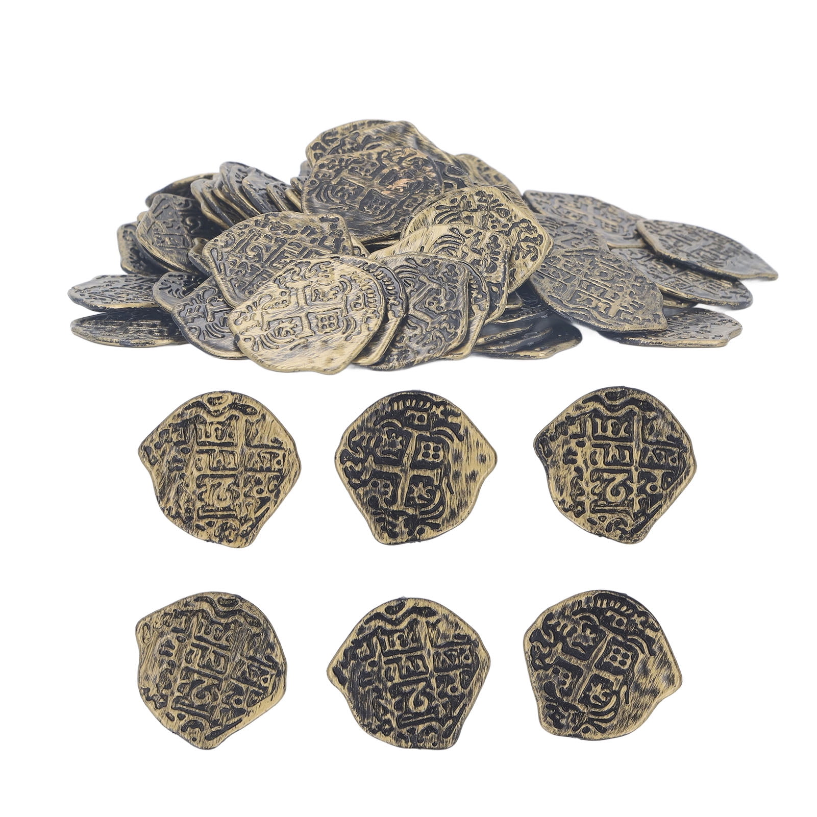 100pcs Pirate Coins Decor High Simulation Special Patterns Festival ...