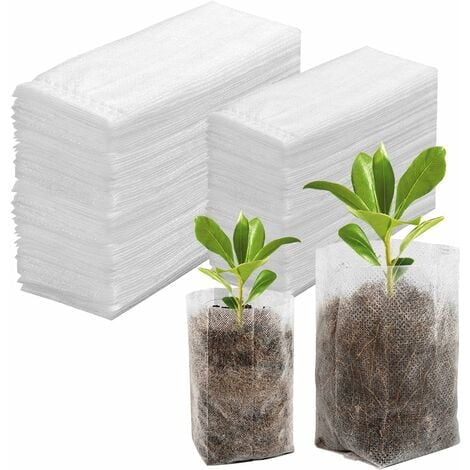 100pcs Plant Bags, Seedling Grow Bag, Biodegradable Non-woven Bag ...