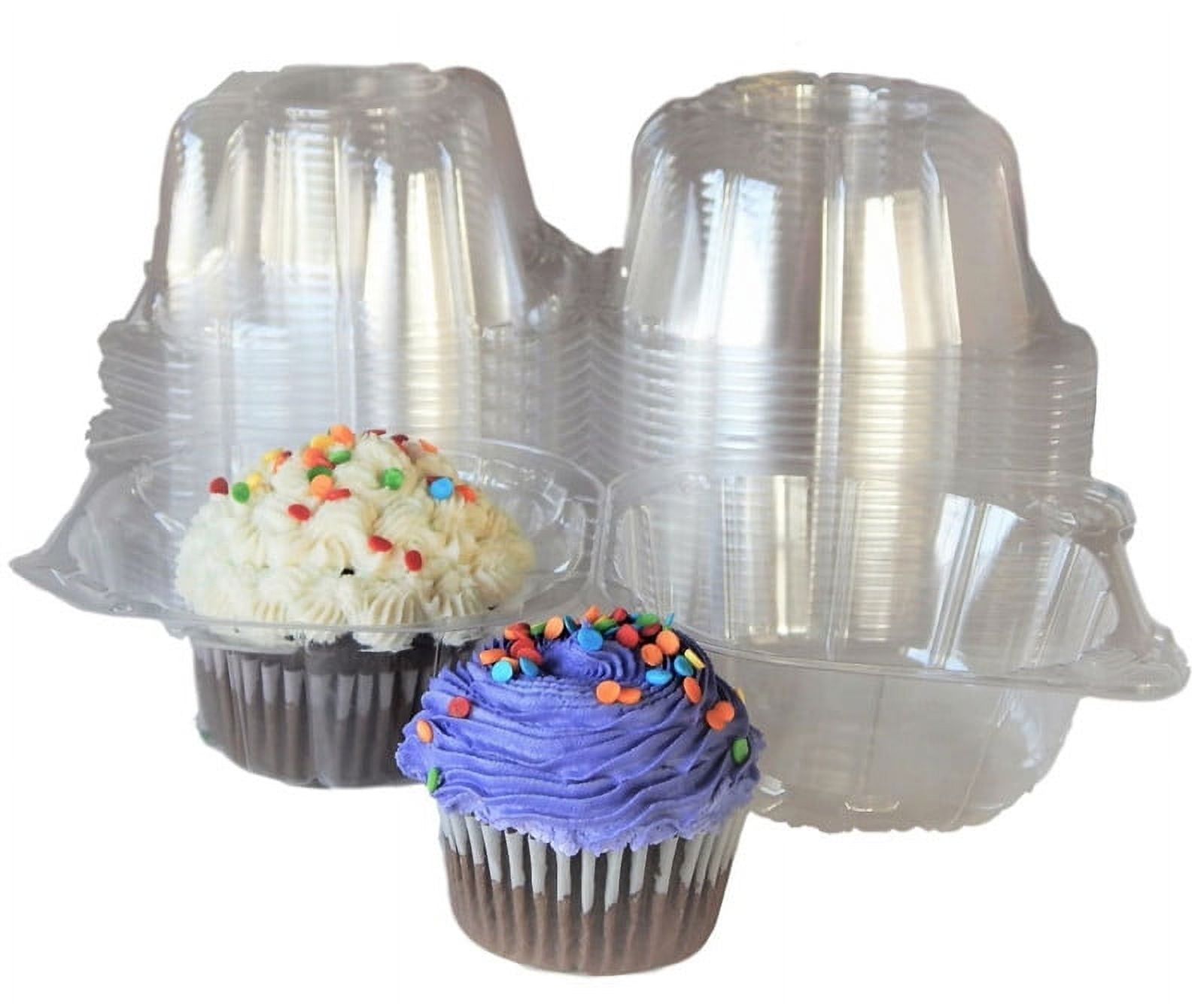 Fyydes Disposable Plastic Cupcake Cases, Clear Food-Grade Dome Cups ...
