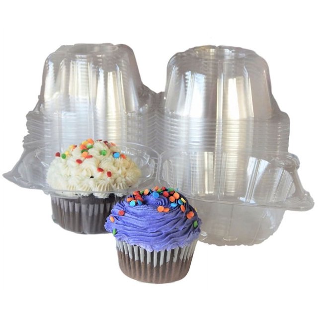 100pcs Plastic Cupcake Case Muffin Pods Dome Cups Cake Boxes - Walmart.com