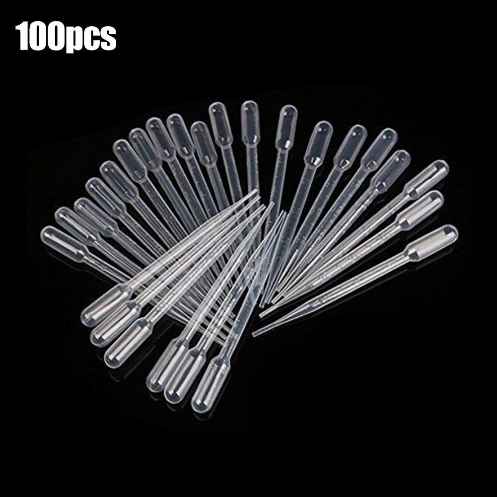 100pcs Plastic Disposable Transfer Pipettes - 3ml Plastic Calibrated ...
