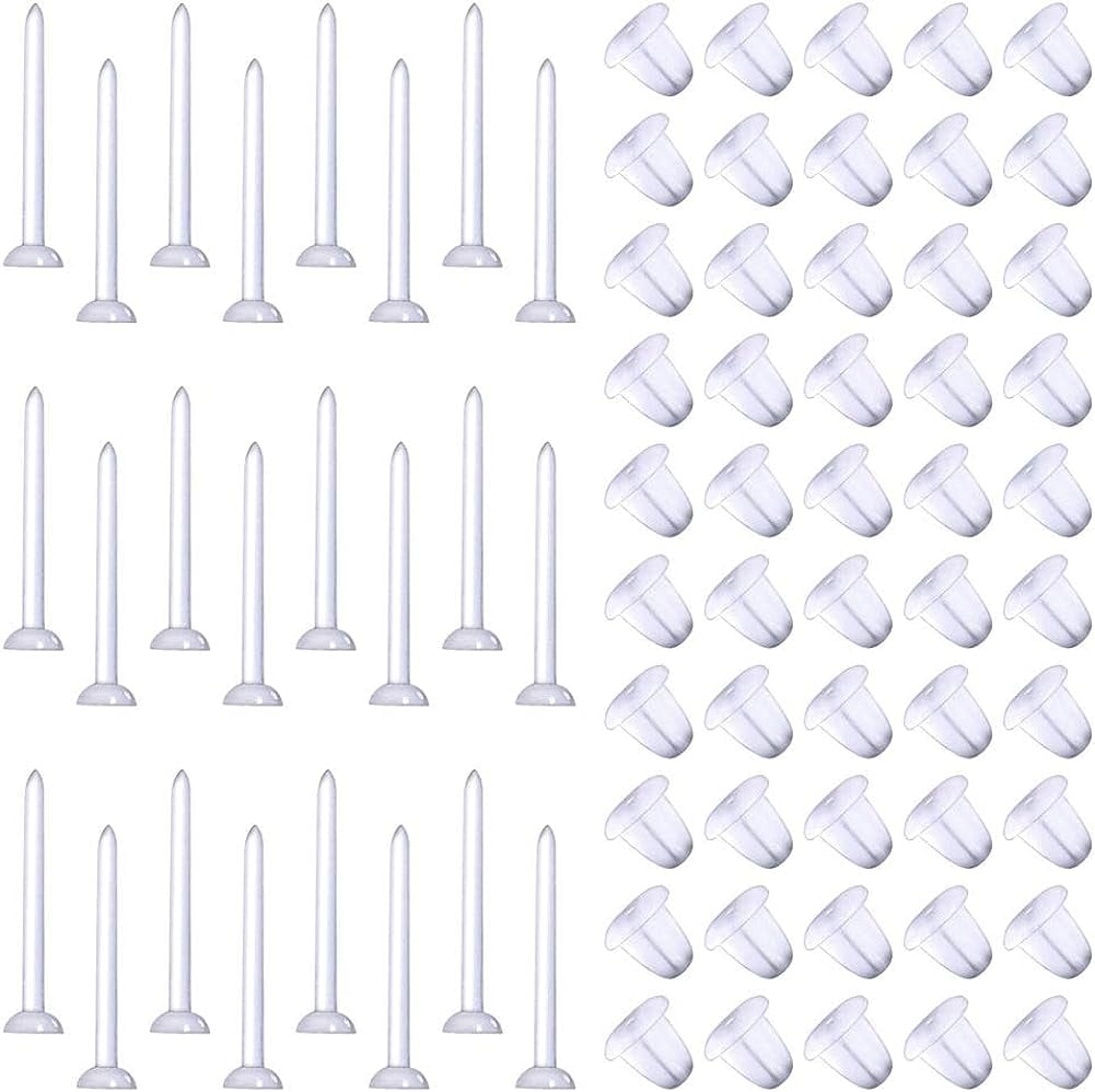 100pcs Plastic Earrings Retainers Transparent Clear Acrylic Ear Lobe ...