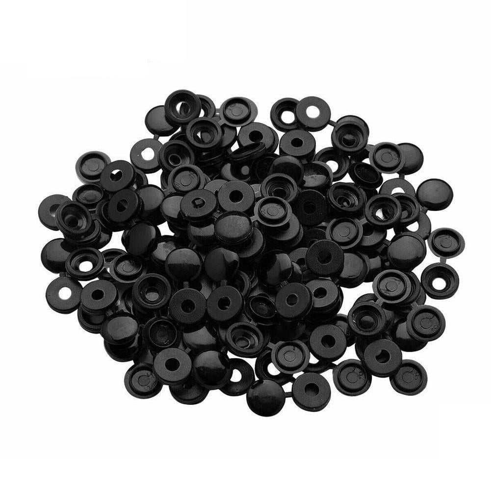 100pcs Plastic Hinged Screw Cover Caps with Washer Premium-Fold Flip ...