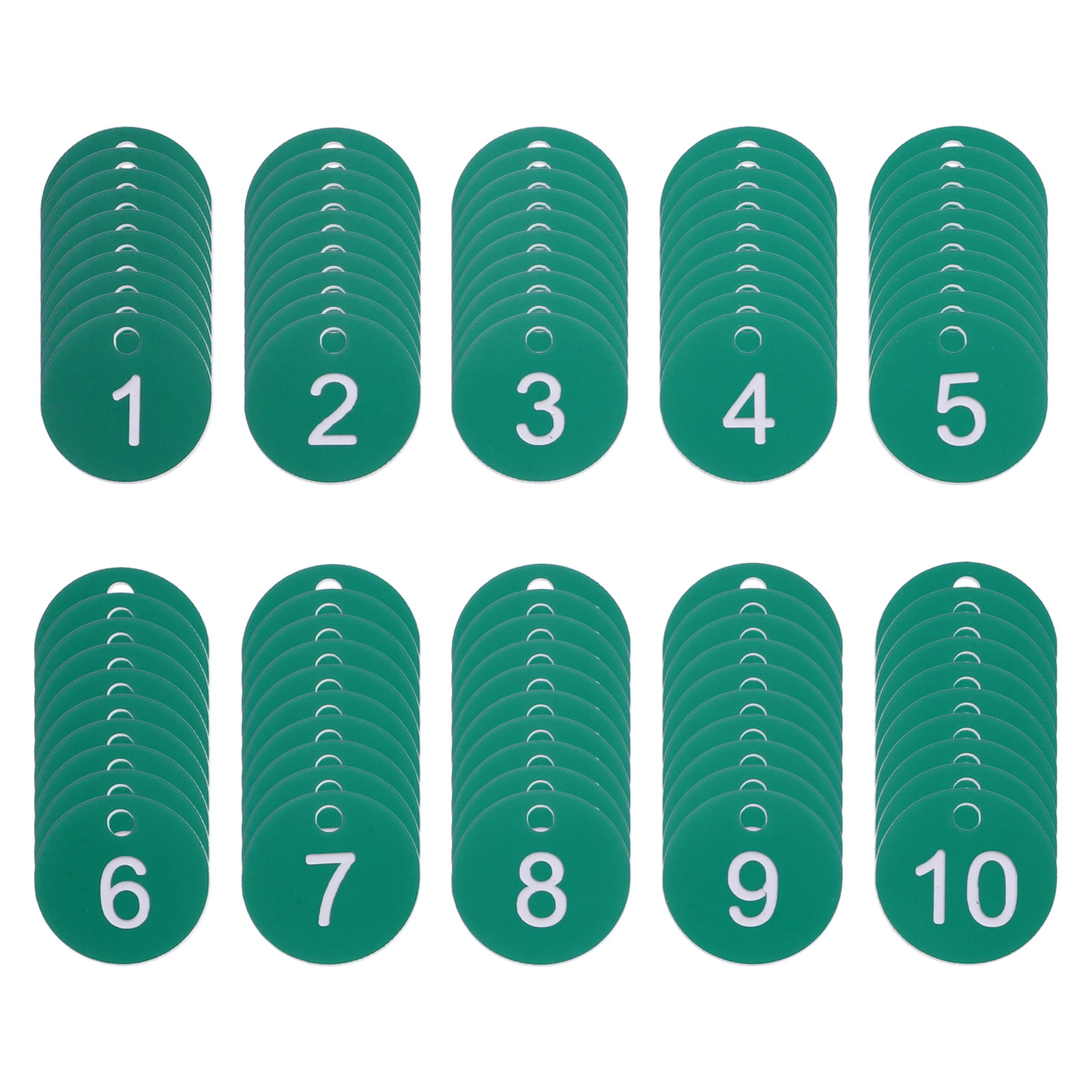 100pcs Plastic Numbered Tags Round Number Labels For Key Identification ...