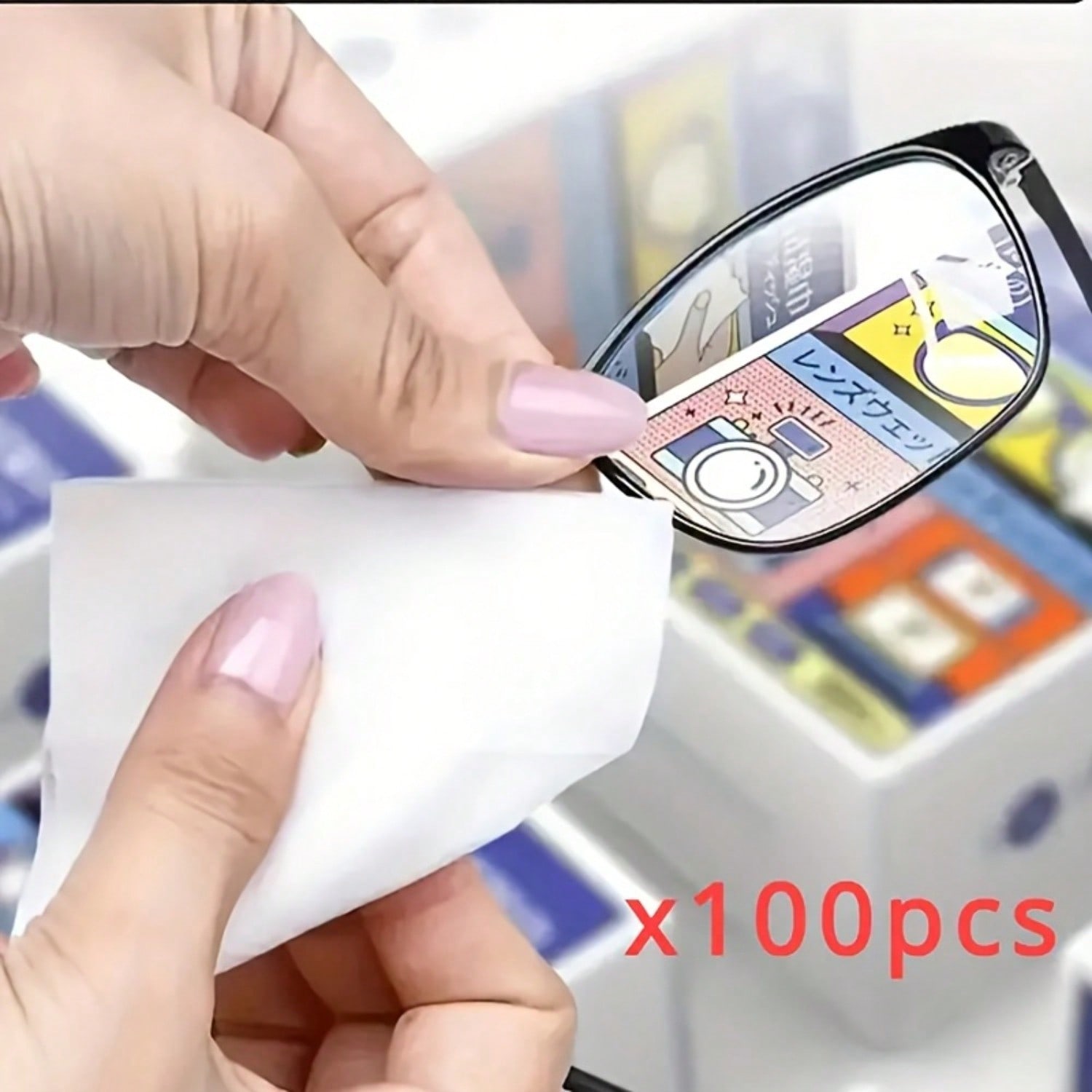 100pcs Pre-Wet Disposable Lens Cleaning Wipes - No Streaks, Portable ...