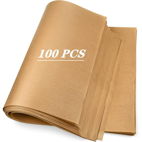 100pcs Precut Brown Non Stick Parchment Paper Sheets for Baking Oven ...
