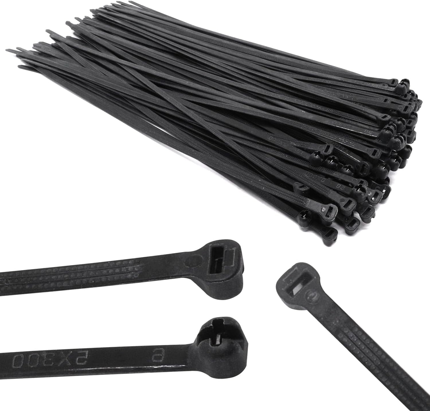 100pcs Push Mount Zip Ties, 12" Cable Zip Tie with Stainless Steel ...