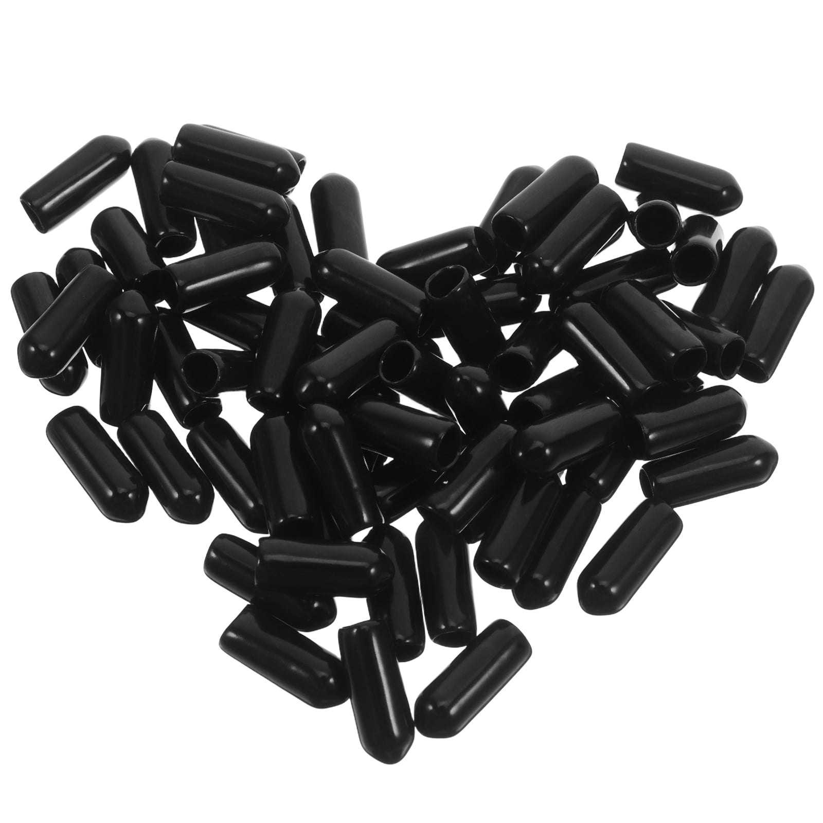 Homoyoyo 100 Pieces Black Plastic Bolt Caps, Flexible Threaded Screw ...