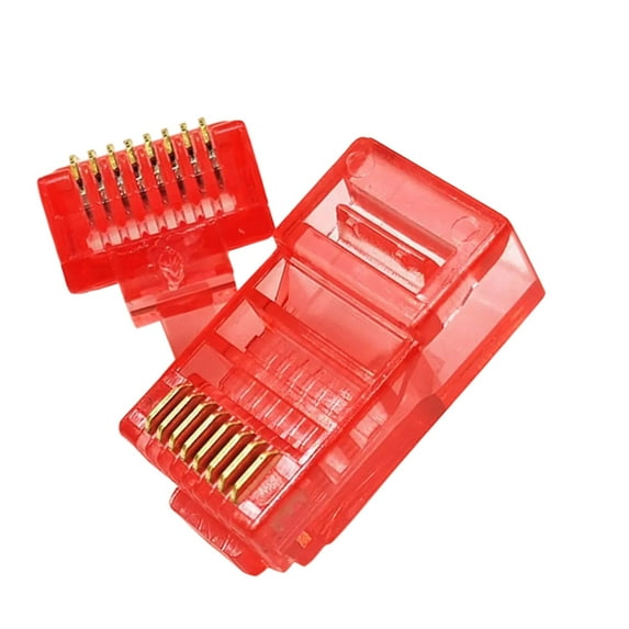 100pcs RJ45 Cat5 Pass Through Ethernet Connectors Plugs For ...