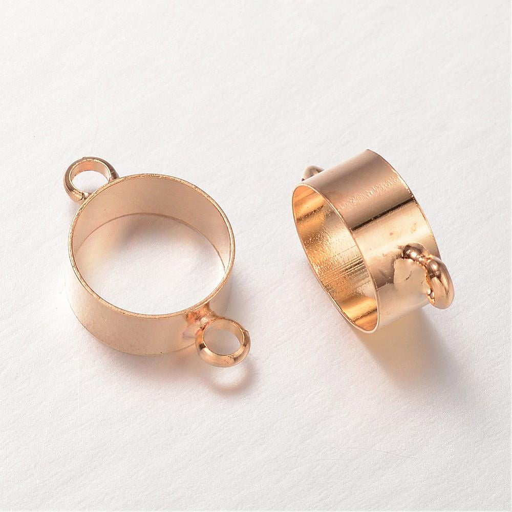100pcs Rack Plating Brass Links Open Back Bezels For UV Resin Epoxy ...