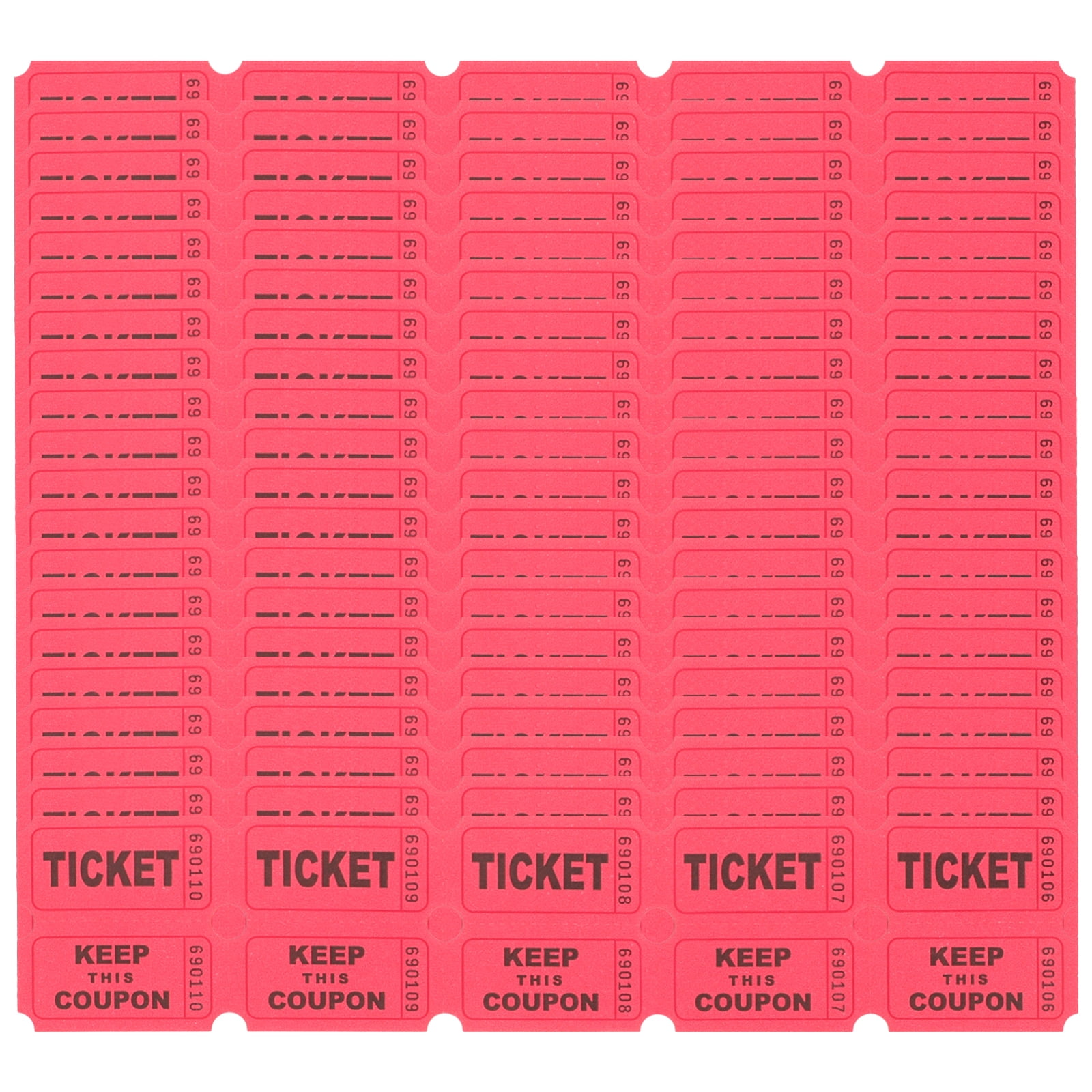 Raffle Tickets Roll 100 Pcs Mall Tickets for Events, Carnivals ...