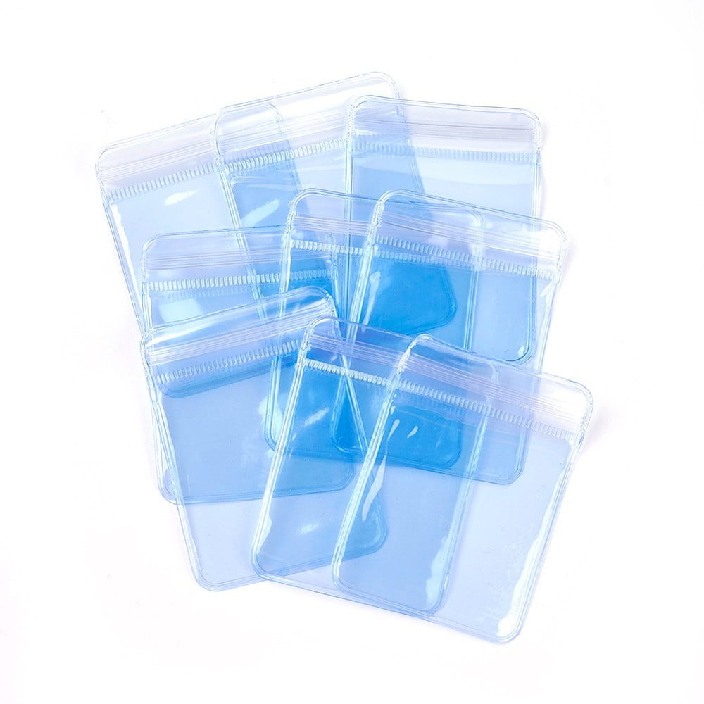 100pcs Rectangle PVC Zip Lock Bags Resealable Packaging Bags Self Seal ...