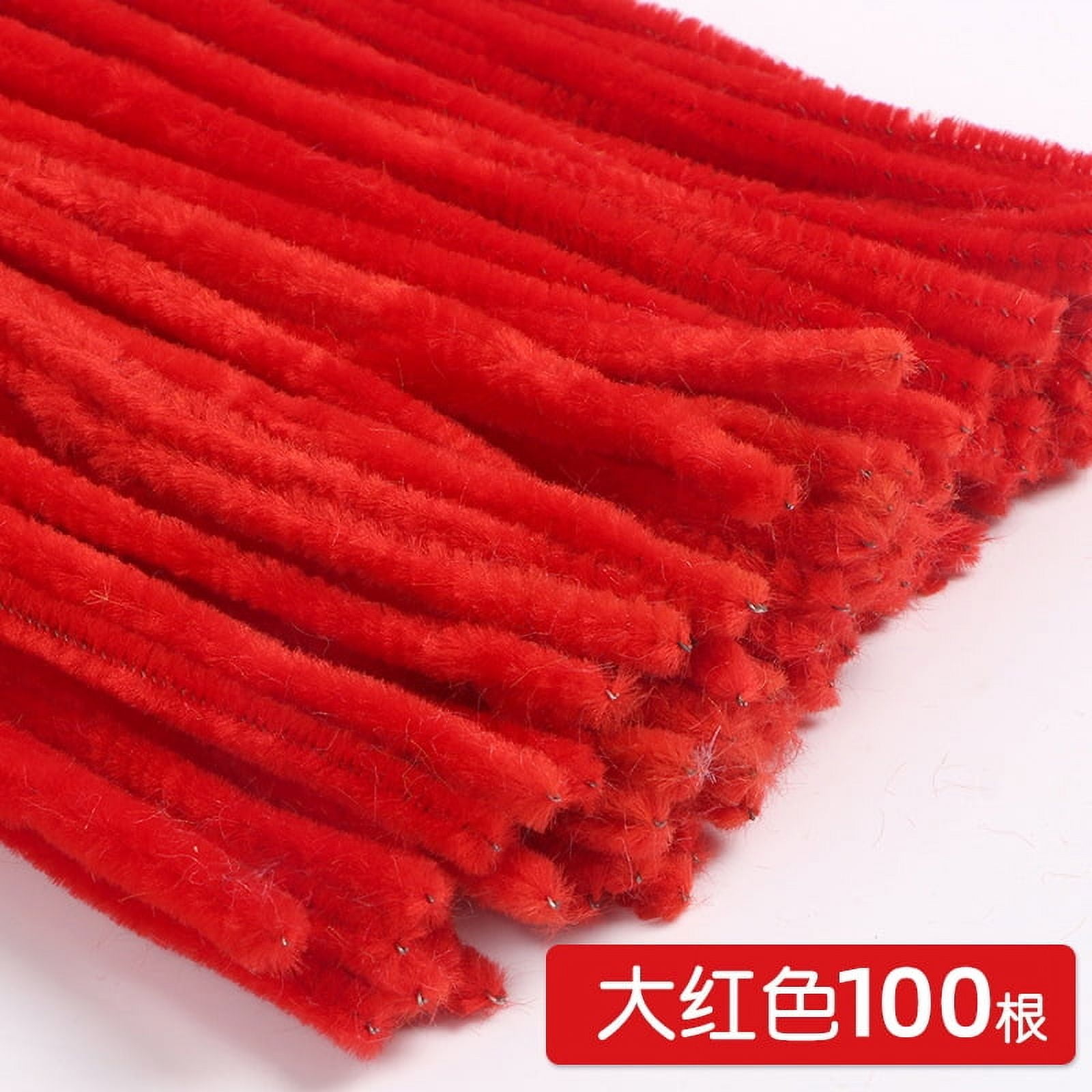 Oculoon 100pcs Red Chenille Pipe Cleaners - 1 Pack (100 Pieces Total ...