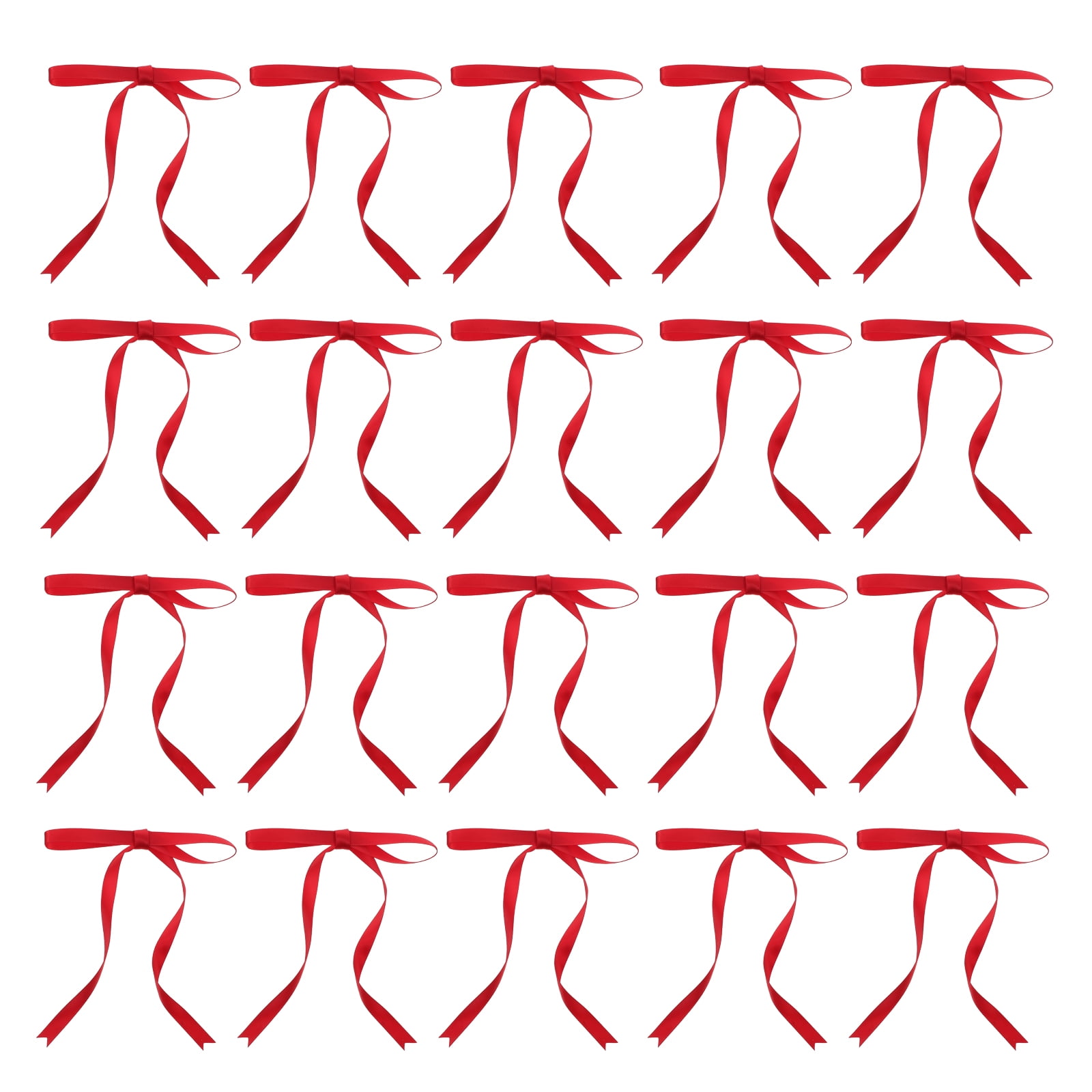 100pcs Red Christmas Twist Tie Bows Long Tail DIY Ribbon Bows for ...