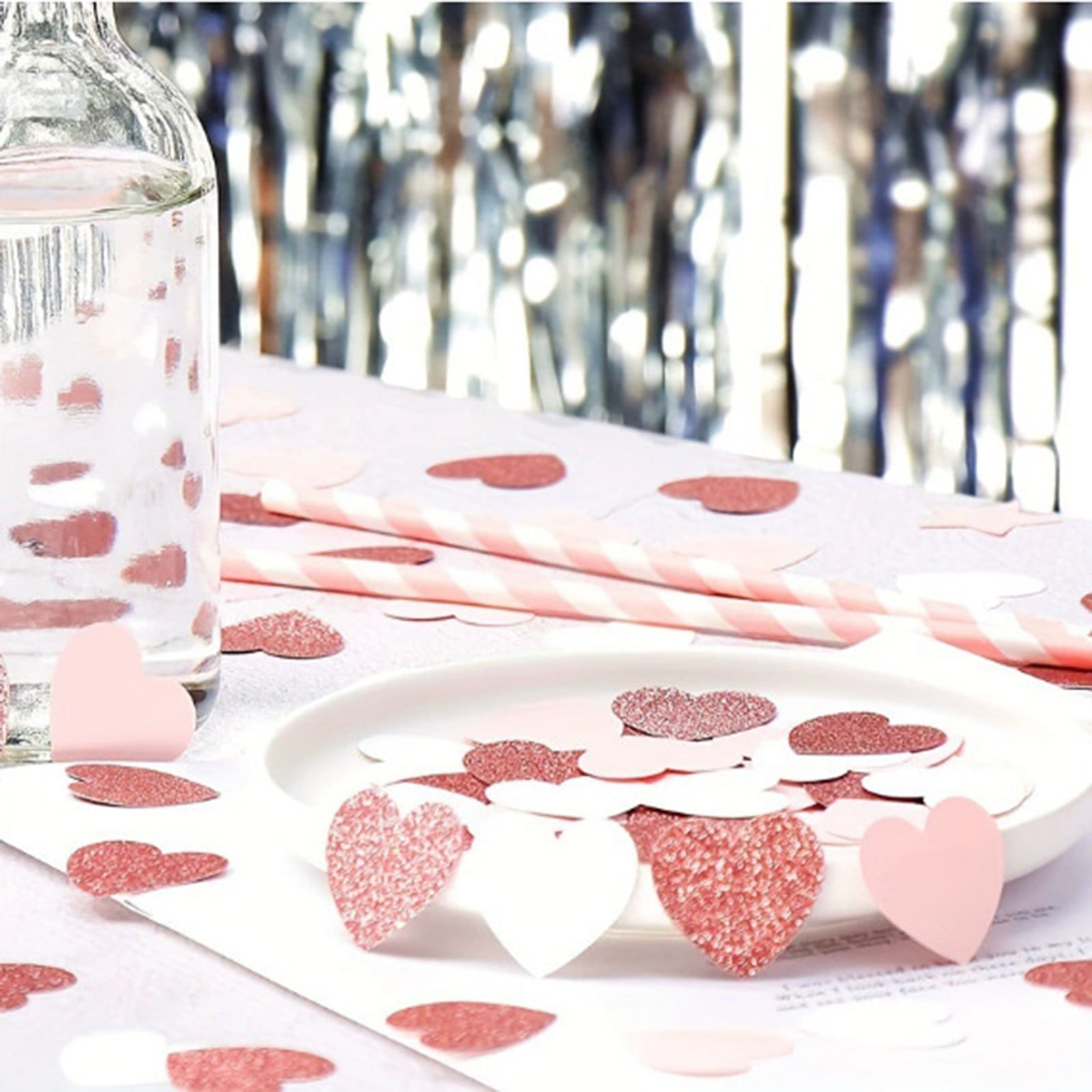 100pcs Red Glitter Love Hearts Confetti Table Confetti, Anniversary ...