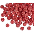 100pcs Red Rhinestone Beads 10mm Red Clay Beads Polymer Beads Clay Pave ...