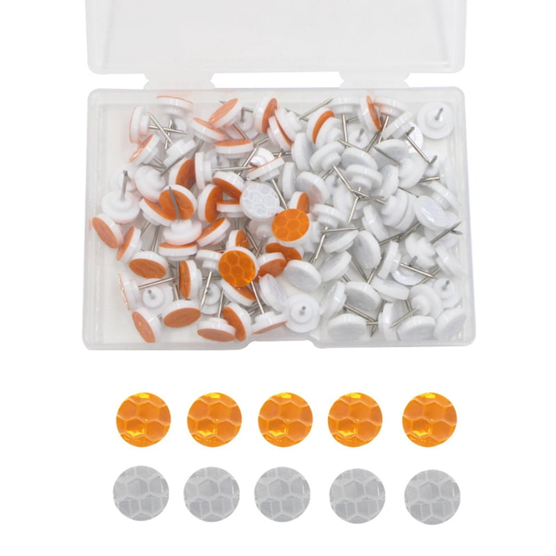 100pcs Reflective Tacks for Trail Marking, Thumb Tree Markers Camping ...