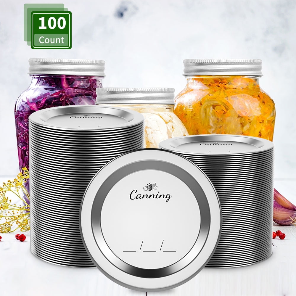 weswose 100pcs Regular Mouth Canning Lids, Food Grade Mason Jar Lids ...