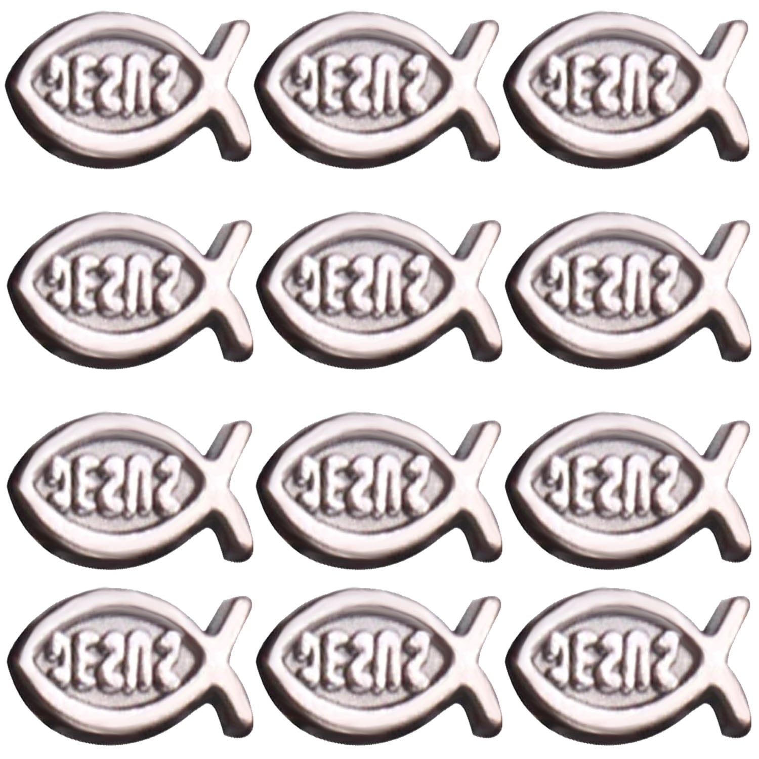 100pcs Religious Jesus Fish Spacer Beads Gun Black Alloy Easter Fish ...