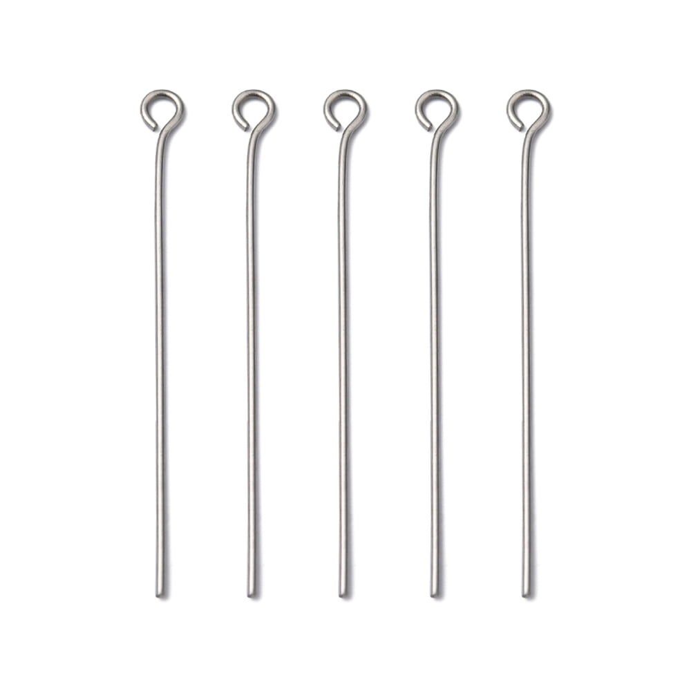 100pcs Resistant 304 Stainless Steel Eye Pin 40x0.7mm Hole: 2mm ...