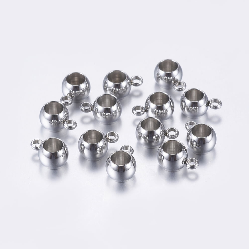 100pcs Resistant 304 Stainless Steel Tube Bails Loop Bails Bail Beads ...
