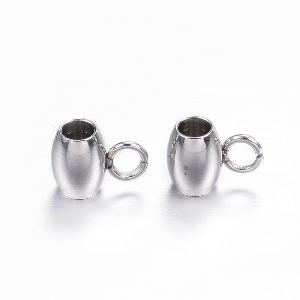100pcs Resistant 304 Stainless Steel Tube Bails Loop Bails Oval ...