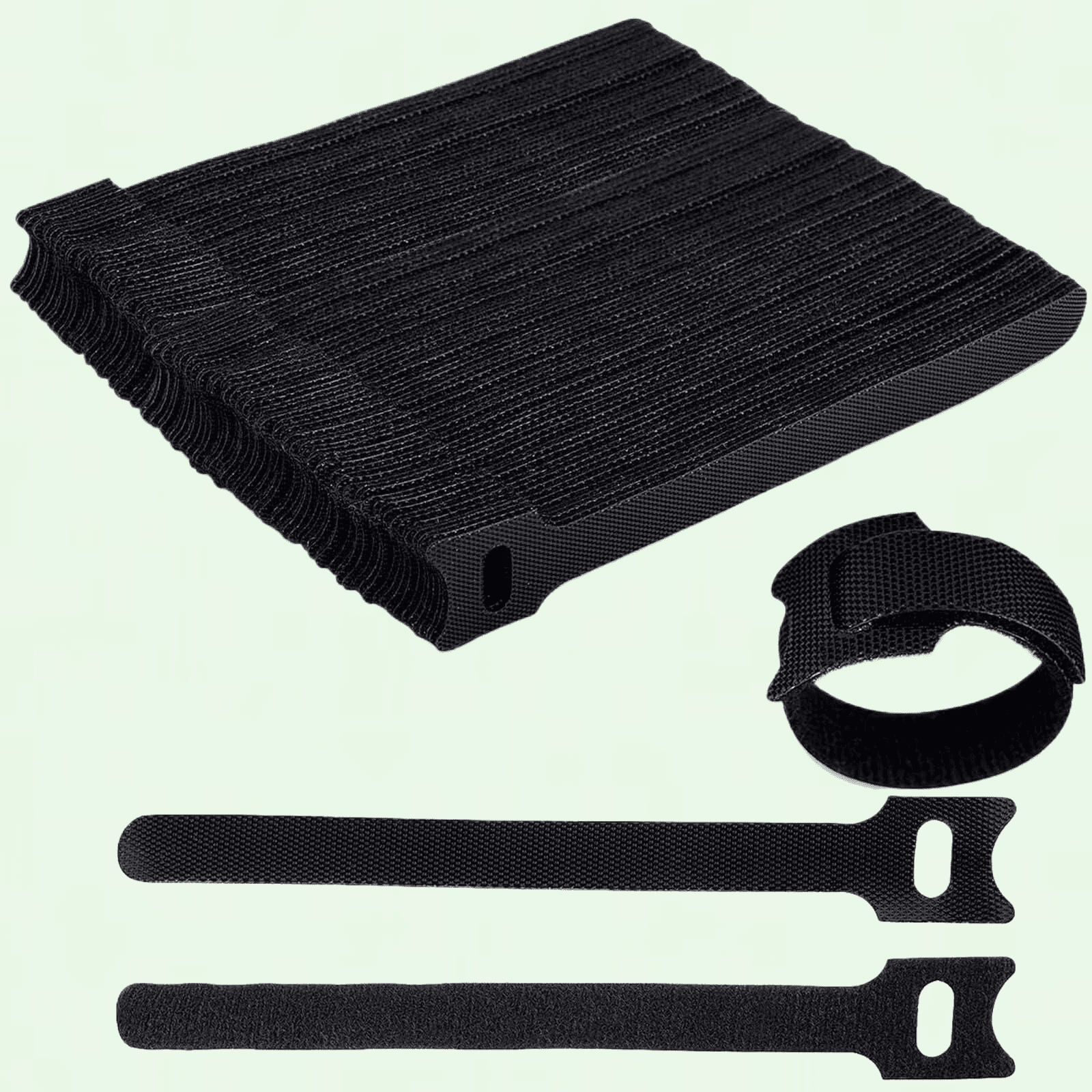 100 pcs Reusable Cable Ties, Adjustable Hook and Loop Cable Straps for ...