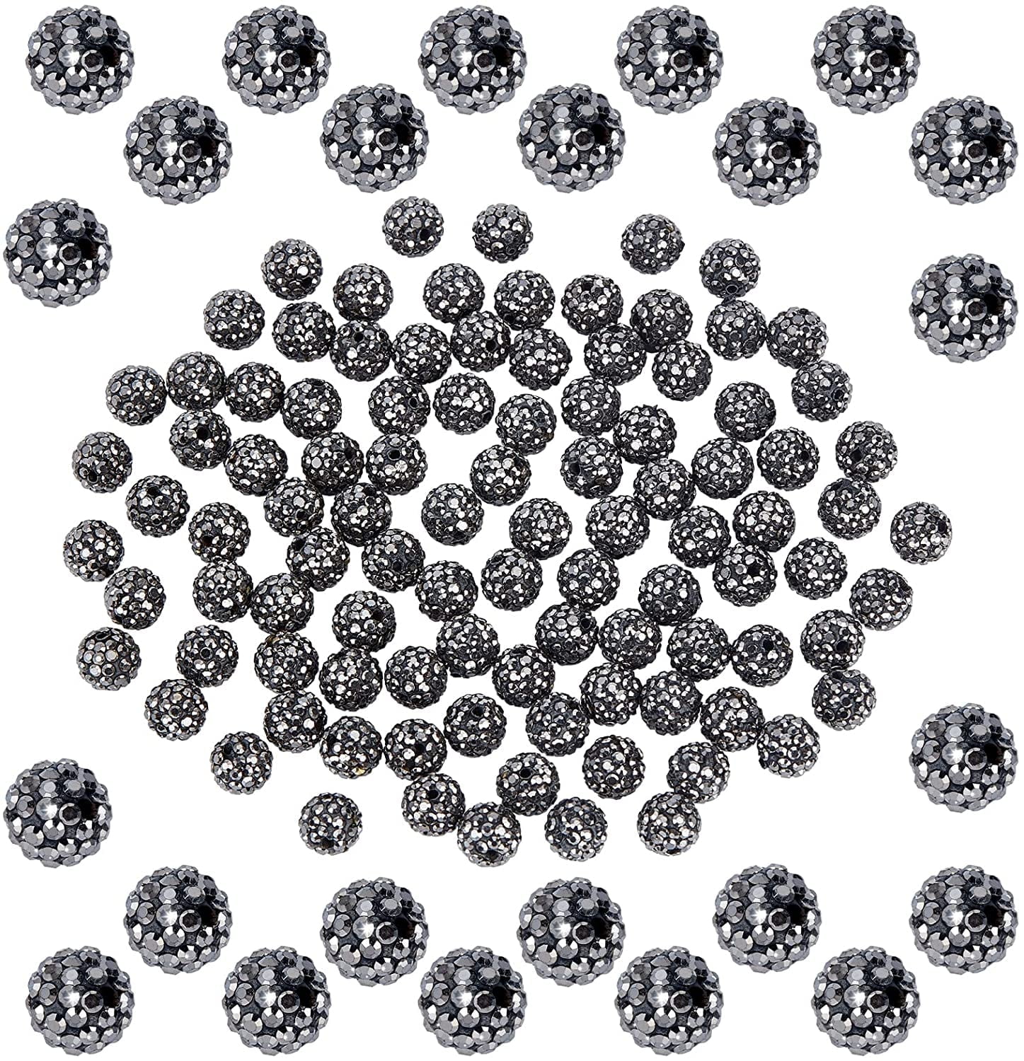100pcs Rhinestone Clay Beads 10mm Pave Disco Ball Clay Beads Polymer ...