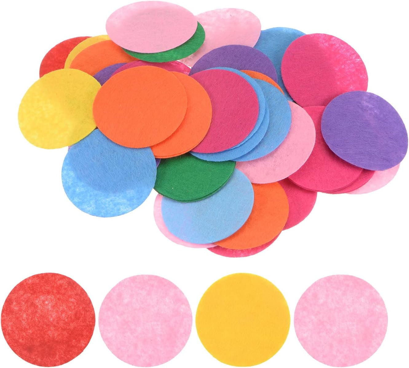 100pcs Round Felt Circles, 50mm 2" Pre Cut Felt Craft Pads Non-Woven ...