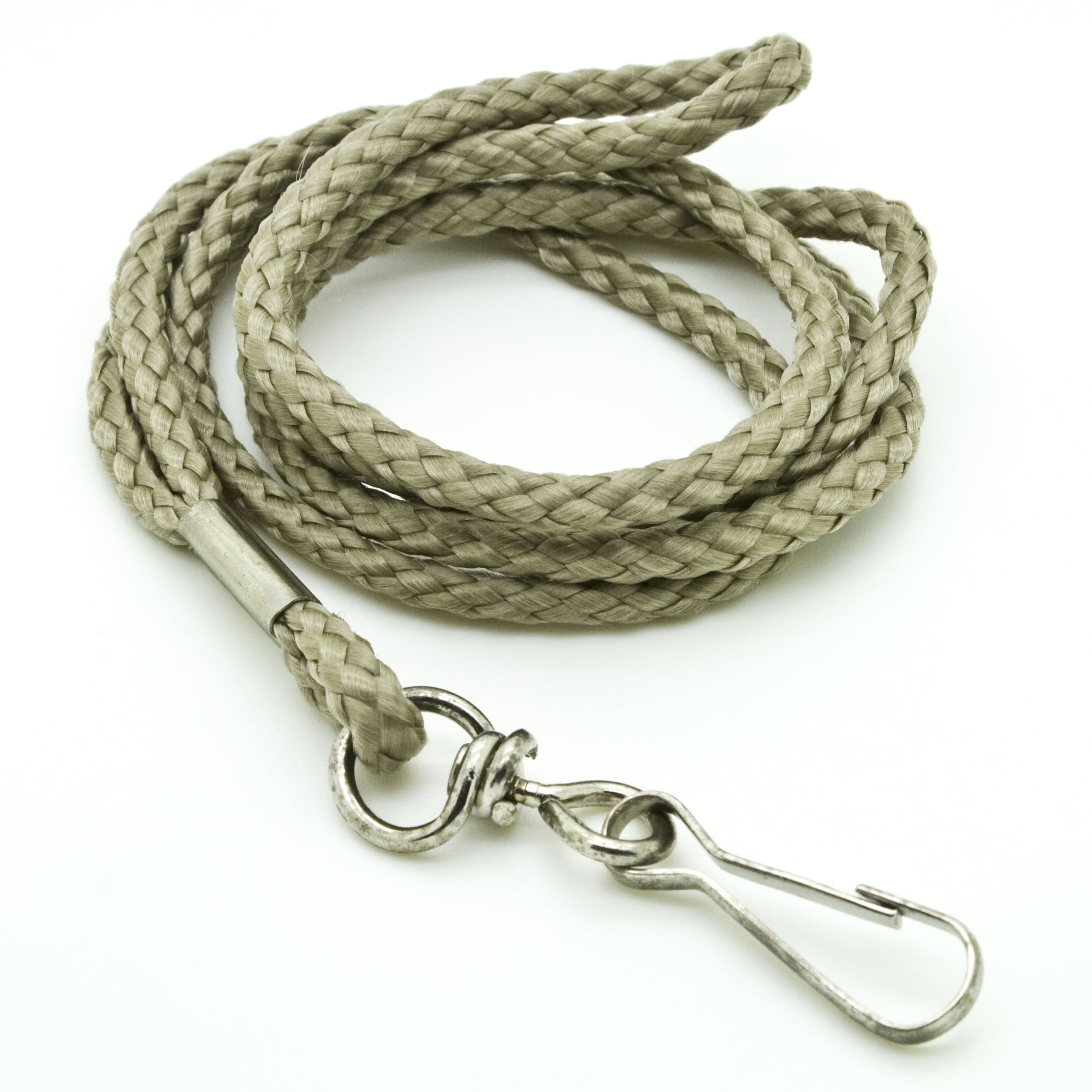 100pcs Round ID Neck Lanyards for Badges with Swivel J-Hook, Tan color ...