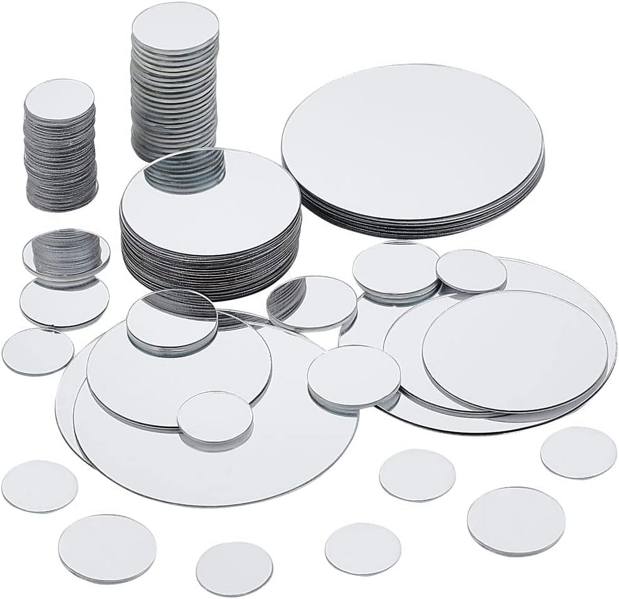 100pcs Round Mirror Tiles 4 Sizes Self Adhesive Mirror 0.78 1 2 3 Inch ...