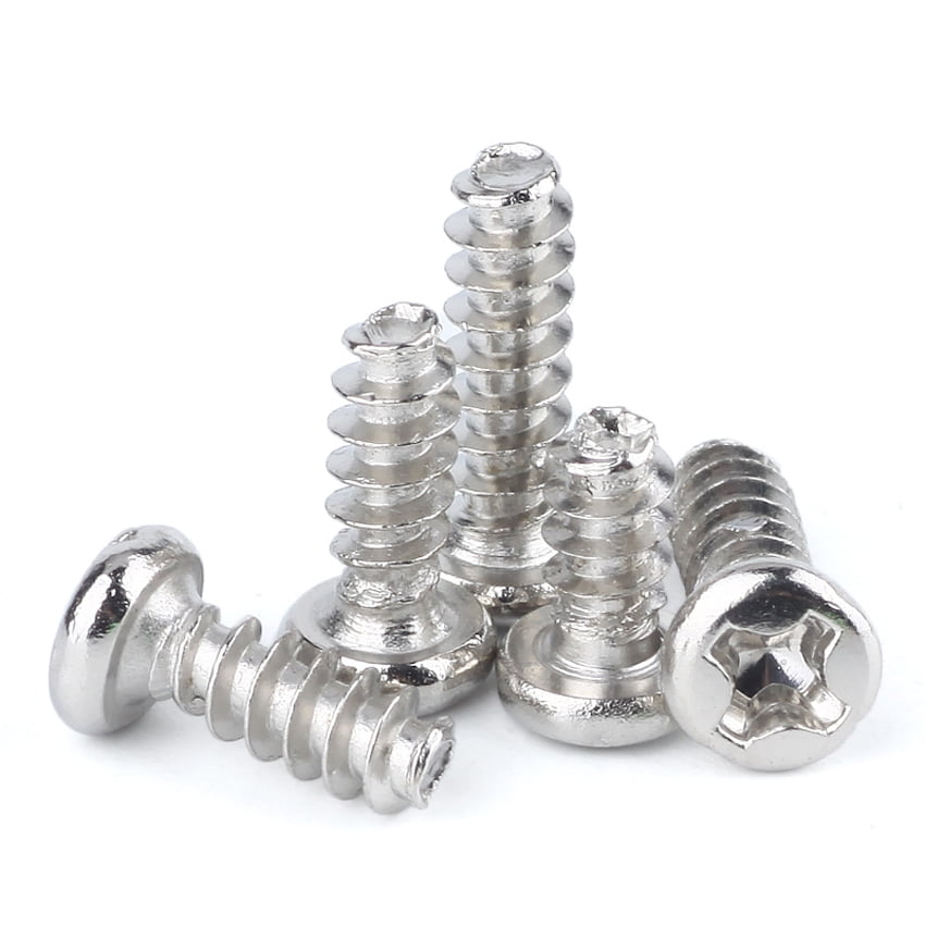 100pcs Round Pan Head Self-tapping Screws M1.4 M1.7 M2 M2.3 M2.6 M3 M3 ...