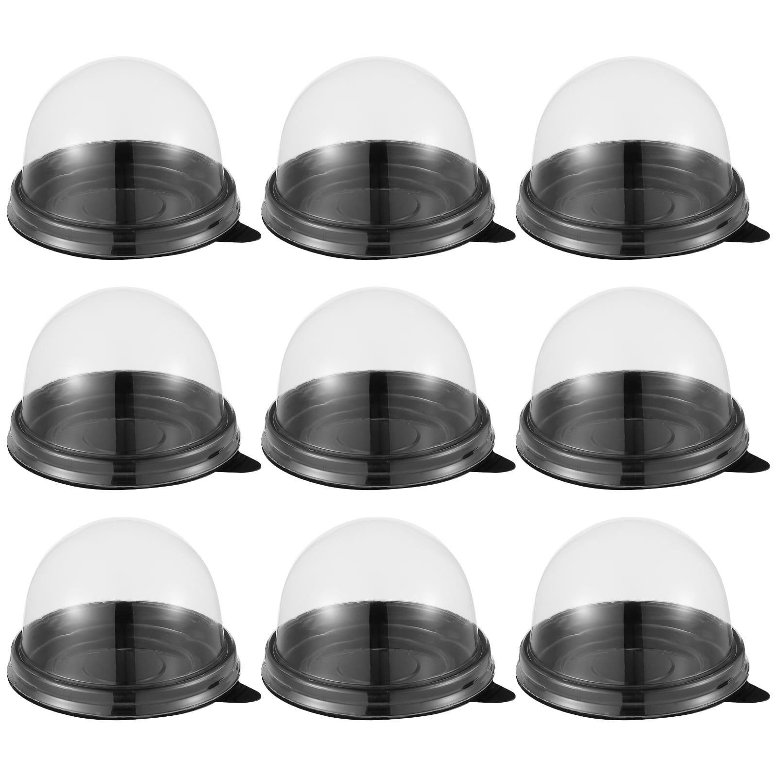 100pcs Round Plastic Egg-Yolk Puff Container Transparent Dome Boxes ...