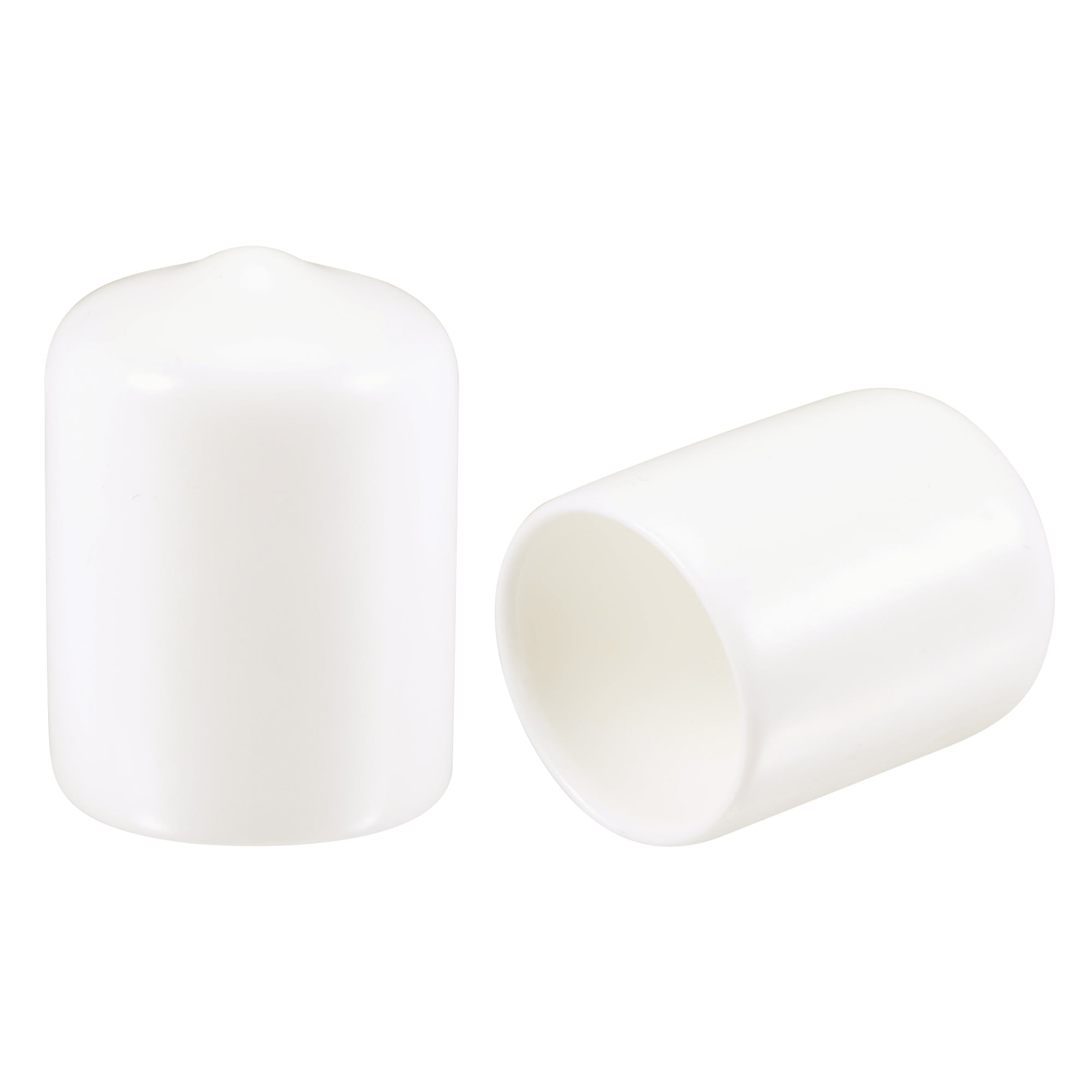 100pcs Round Rubber End Caps 5/8"(16mm) White Vinyl Cover Screw Thread ...