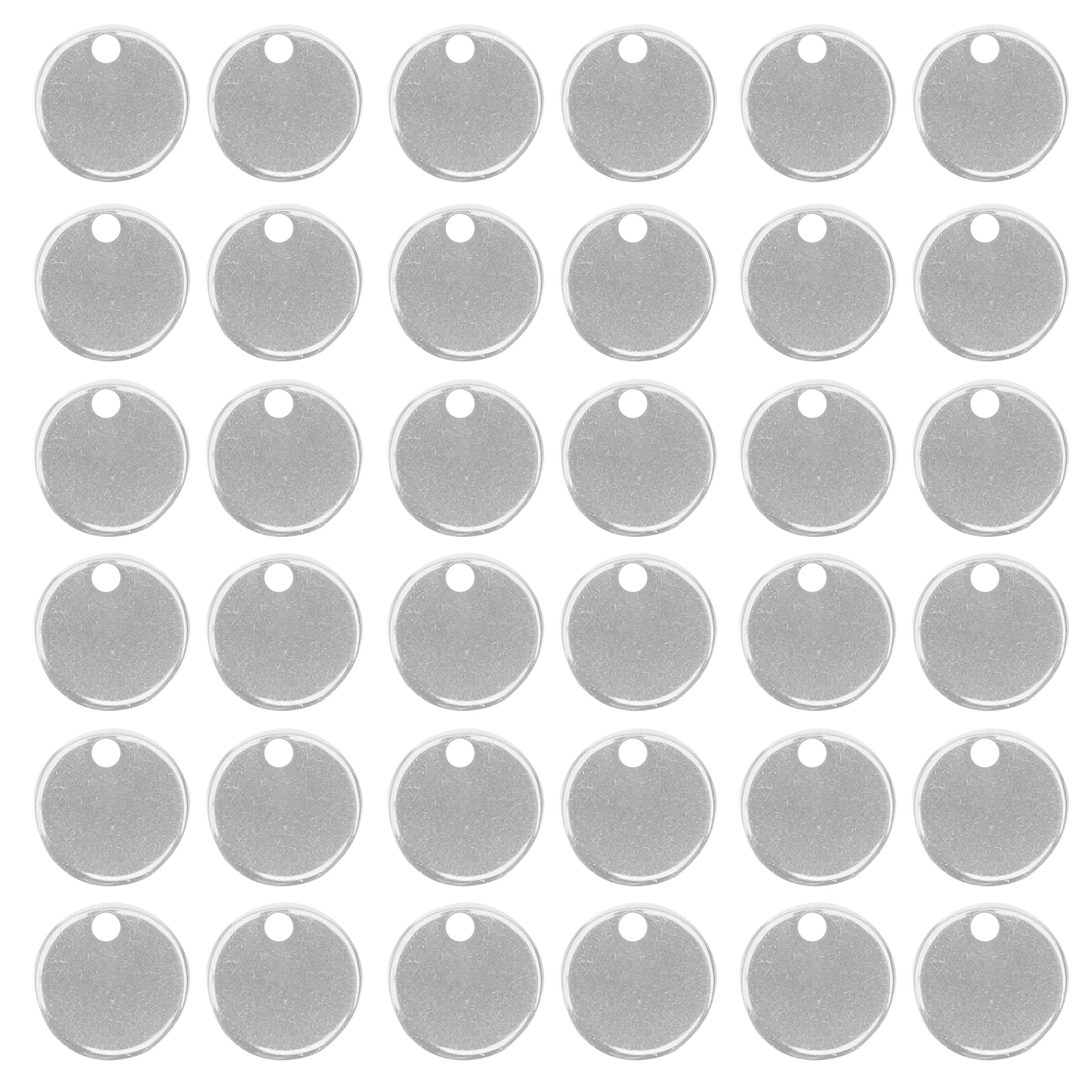 100pcs Round Stamping Blanks Tags with Hole Stainless Steel Blank Tags ...
