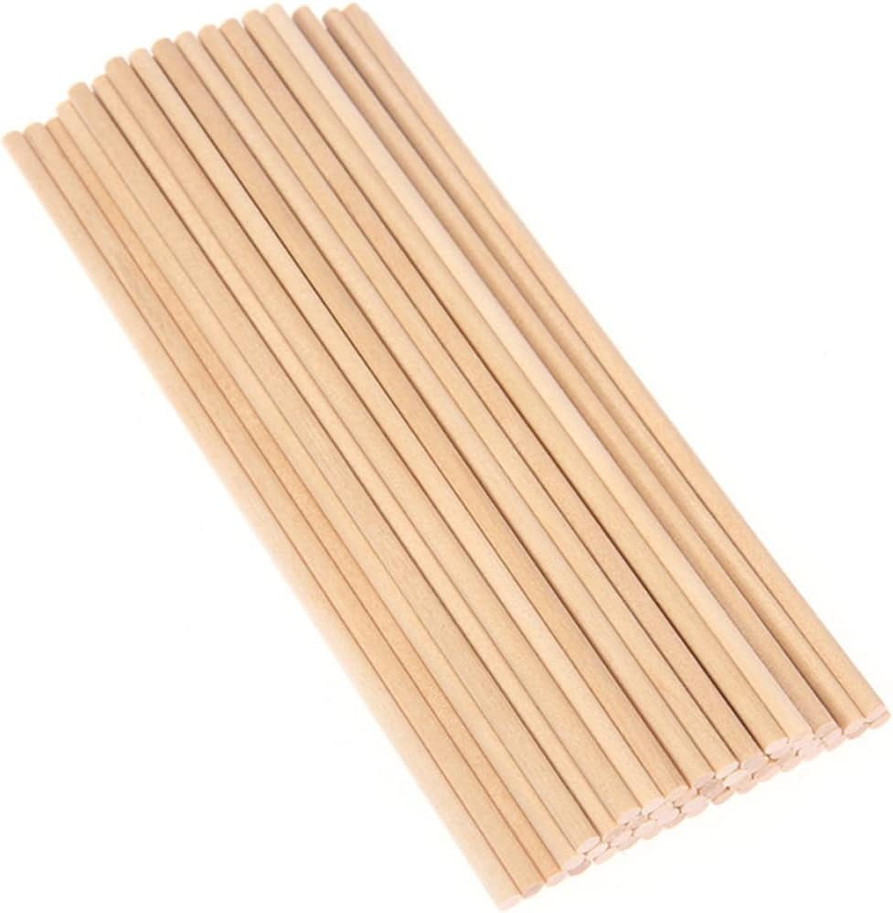 Building Wood Sticks Round Wood Sticks 100pcs Bamboo Model Wooden Round ...